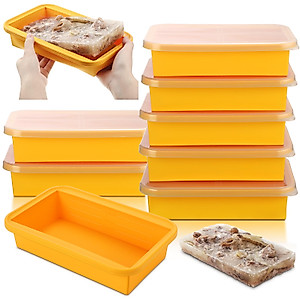 FoldTier 8 Pack 6 Cup Silicone Freezer Tray with Lid Large Silicone Molds for Food Storage Soup Freezer Containers Ice Cube Tray for Storing and Freezing Soup Leftovers Broth Sauce Ice