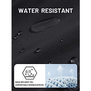 TACVASEN Men's Hiking Pants Quick-Dry Water-Resistant Reinforced Knees Pants Black, 30