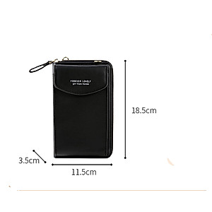 Women Small Crossbody bag,Cell Phone Shoulder Bags Purse Lightweight Handbags Wallet with Credit Card Slots (black)