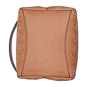 Calvin Klein Denver Perforated Montego Logo Hobo Shoulder Bag, Caramel Perf