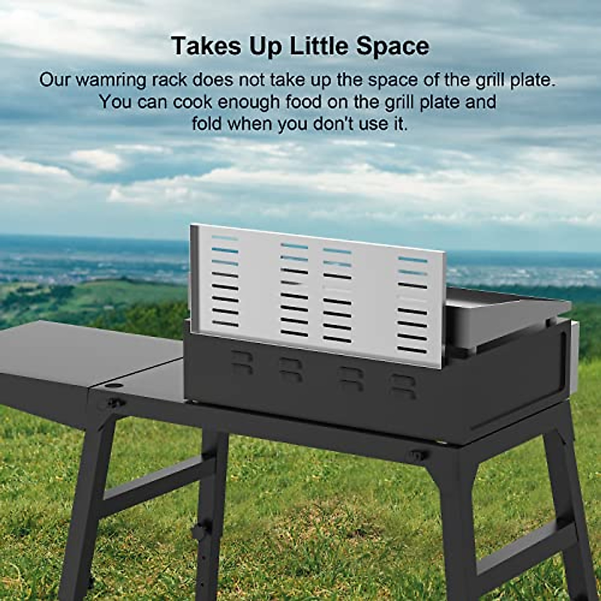 Universal Grill Foldable Warming Rack/Shelf for Blackstone 17'' 22'' 28'' 36'', Pit Boss,Camp Chef and Most Flat Top/Table Top Griddle Grill,Stainless Steel BBQ Shelf Replacement Parts,2 Pack