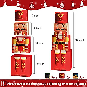 Teling 12 Pcs Christmas Nesting Gift Box Christmas Stackable Box Large Soldier Nutcracker Stacking Gift Boxes Gift Box Decorations for Christmas Wrapping Party Supplies(Nude)