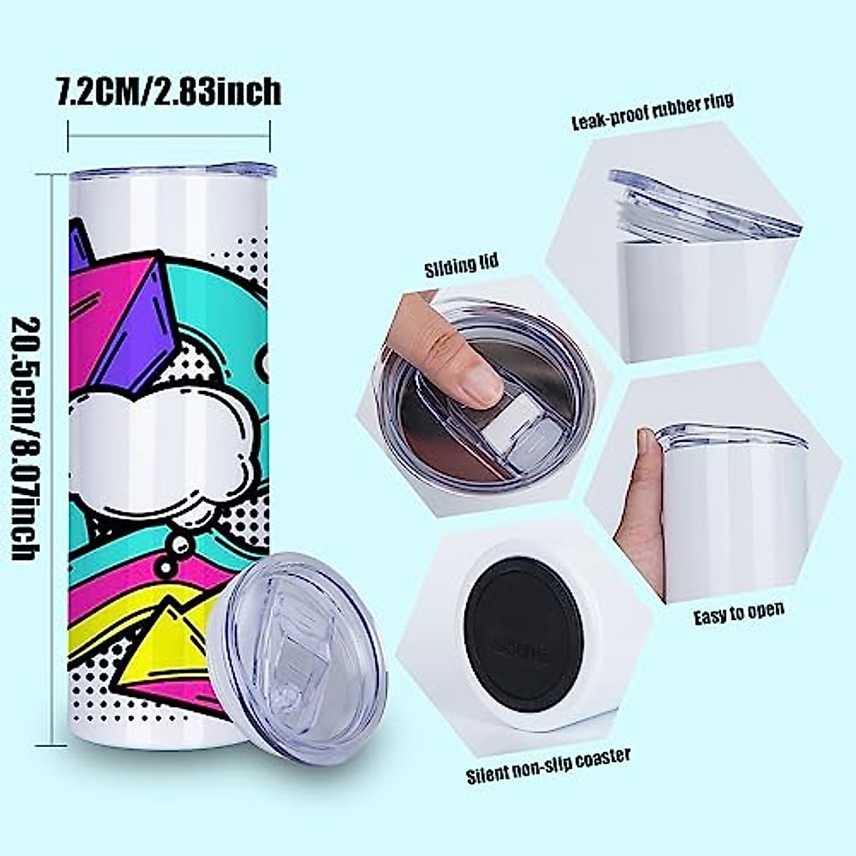 Taitaibao 24 Pack Sublimation Tumblers Blank 20 oz Skinny straight Bulk for Heat Transfer,Stainless Steel Double Wall Insulated Sublimation Tumbler with Lids,and Straw,Individually Boxed