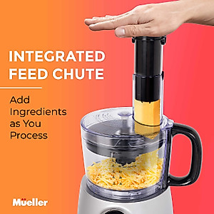 Mueller Ultra Prep Food Processor Chopper for Dicing, Slicing, Shredding, Mincing, and Pureeing, Food Chopper for Vegetables, Meat, Grains, Nuts, 8 Cup, Silver