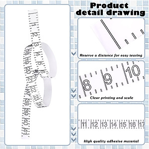 6 Pcs Fish Ruler Decal Fish Measuring Tape Sticker for Boat Adhesive Fishing Ruler Transparent Waterproof Fish Sticker Clear Tape Measure for Boats Kayak Net Gaff Fishing Accessories (42 Inch)