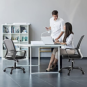 Office Chair - Mid Back Home Office Desk Chairs, Adjustable Height, Breathable Mesh