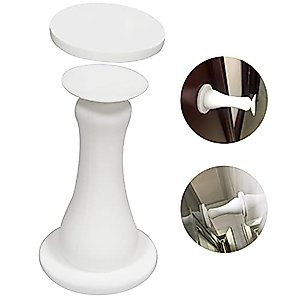 ZC GEL Magnetic Door Stopper Self Adhesive, Silicone Door Stop Holder Wall Mount Damage-Free with Durable Reusable Waterproof House Door Stopper, No Need to Drill Collision Mute No Trace (White)