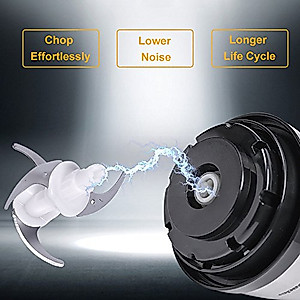 Electric Food Chopper, 5-Cup Food Processor by Homeleader, 1.2L Glass Bowl Grinder for Meat, Vegetables, Fruits and Nuts, Stainless Steel Motor Unit and 4 Sharp Blades, 300W