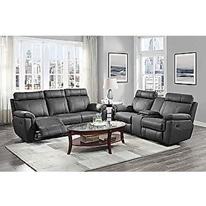 Lexicon Valois Double Reclining Sofa, Gray