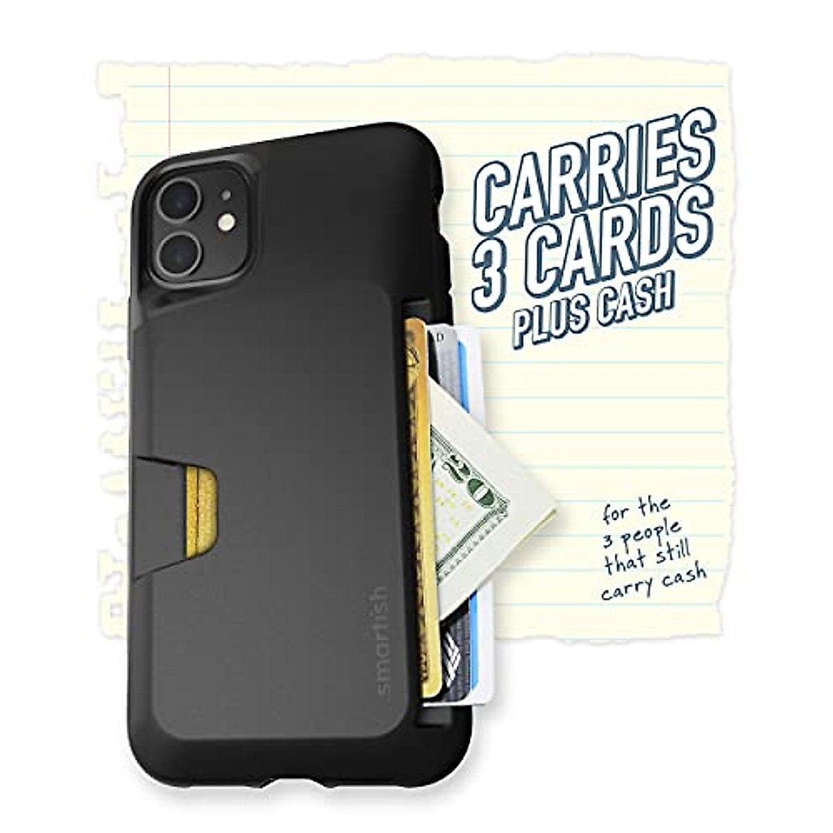 Smartish iPhone 11 Wallet Case - Wallet Slayer Vol. 1 [Slim + Protective] Credit Card Holder (Silk) - Black Tie Affair