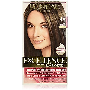 L"Oreal Paris Excellence Creme 4A Dark Ash Brown Cooler Permanent Haircolor