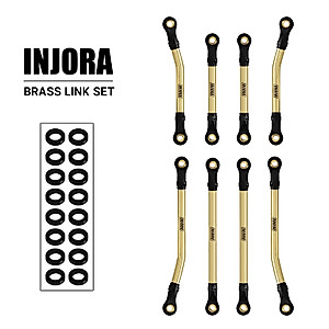 INJORA Brass High Clearance Links Set for TRX4M Bronco Defender 1/18 RC Crawler Upgrade Parts, 38g/Set