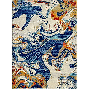 LUXE WEAVERS Abstract Artistic Indoor Area Rug, Blue, 8x10