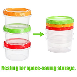 Elsjoy 36 Pack 8 oz Freezer Food Storage Container with Lid, Reusable Small Food Container Twist Top Plastic Condiment Cup, Leak Proof Deli Storage Containers, Freezer & Dishwasher Safe