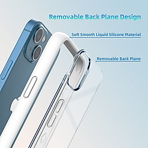 ARSUNOVO Compatible with iPhone 13 Bumper Case 6.1 inch, [Raised Edge Protection][Anti-Silp][Anti-Fingerprint] Soft Slim Protective Frame Bumper Cover Case Come with Hard PC Backplate, White
