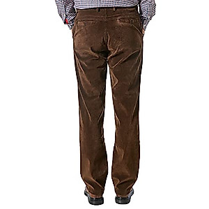 Alimens & Gentle Men's Corduroy Straight Fit Flat Front Casual Pant-Brown 02, 38W x 30L