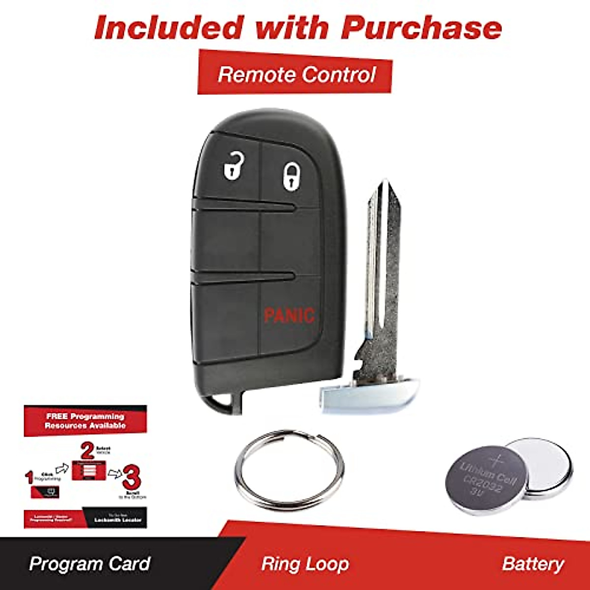 KeylessOption Keyless Entry Remote Car Smart Key Fob for 2011-2018 Dodge Dart Journey Charger Chrysler 300 M3N-40821302