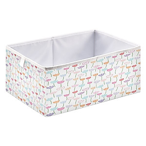 Kigai Cartoon Flowers Open Home Storage Bins, for Home Organization and Storage, Toy Storage Cube, Collapsible Closet Storage Bins, with Small Handles, 11.02" L x 11.02" W x 11.02" H