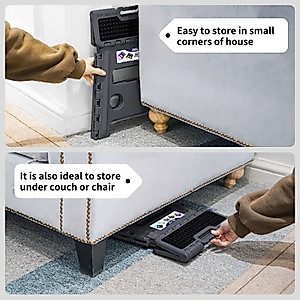 Delxo Folding Step Stool 13 inch Height Heavy Duty Foldable Step Stools for Adults and Kids,Kitchen Small Collapsible Fold Up Stepping Stool 1 Pack in Grey Dotted Texture