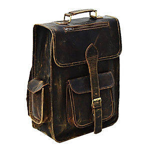 Satchel And Fable Leather Laptop Backpack Rucksack Vintage Handmade College Bag