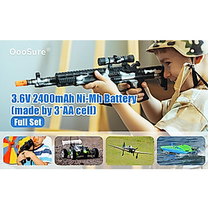 HJ 2 pcs 3.6V 2400mAh NI-MH 3xAA SM2P Battery with USB Charging Cable for Some Kind of RC Toy Car Boat Plane Flashlight Safe Equitment Electric Machine