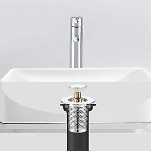 Pop Up Sink Drain Strainer, Anti Clogging Bathtub Drain Stopper, Drain Plug Stopper, Sink Drain Stopper, Washbasin Bathtub Drain for Lavatory, Anti Clogging Bathroom Hair Catcher for Shower Drain