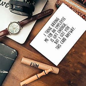 OJsensai Naughty Boss Day Card For Your Boss, Funny Boss Day Gifts For Him Her, Having Me For An Employee Is Gift Enough, Birthday Card For Manager