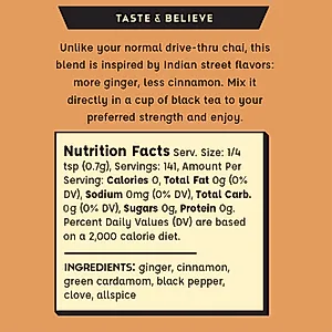 Spicewalla Masala Chai Spice | Tea, Latte, Coffee, | Unsweetened Powdered Spice