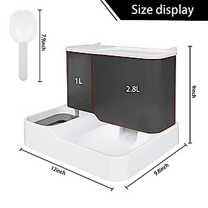 FUQUN All-in-One Automatic Pet Feeder Cat Water Dispenser Water Bowl for Cats Automatic Cat Feeder Self Dispensing Pet Waterer Automatic Gravity Cat Waterer Travel Supply Feeder and Water Dispense