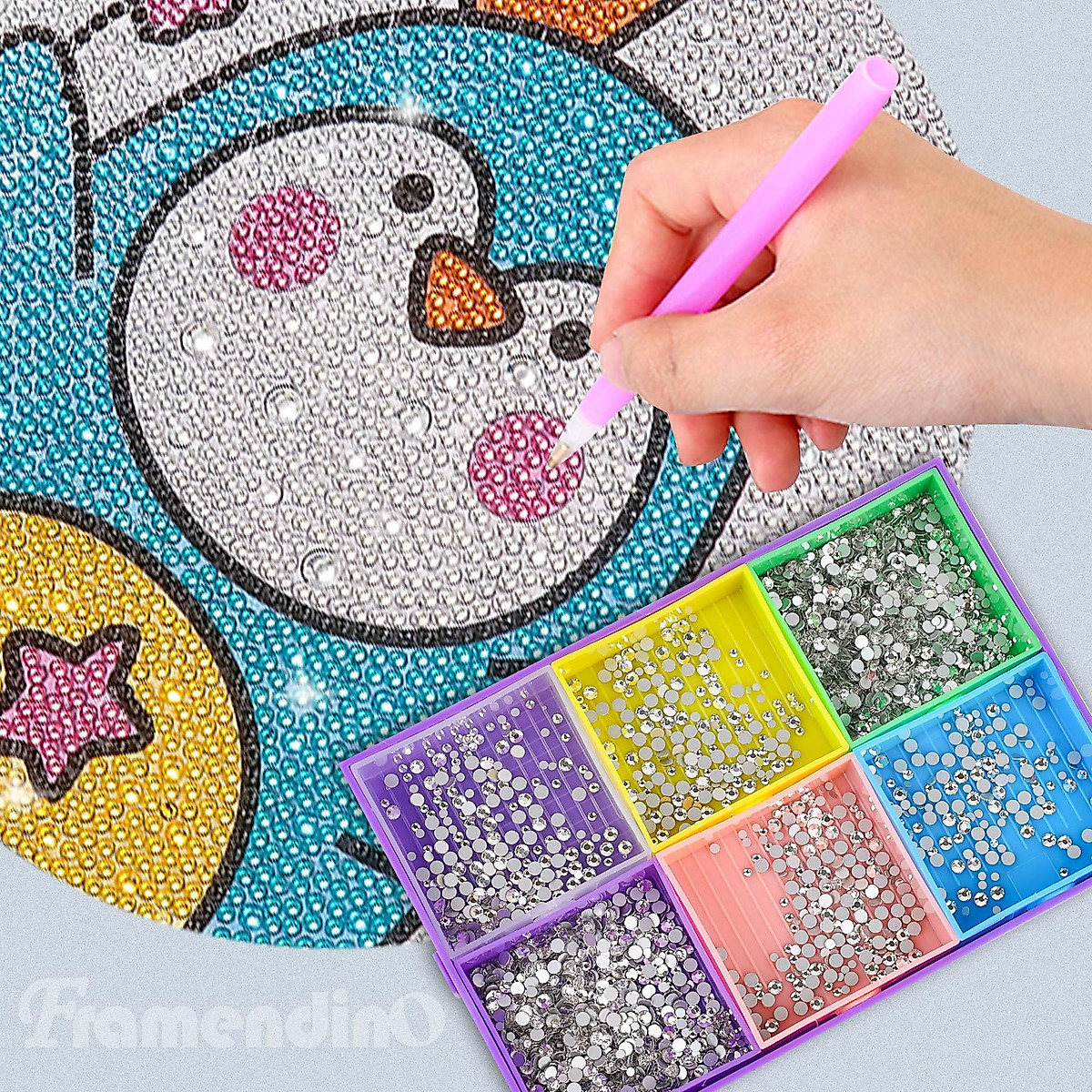 Framendino, 9 Pack Diamond Art Painting Bead Trays Plastic Bead Sorting Tray Organizer Storage Containers for Rhinestones Beads DIY Craft Tool