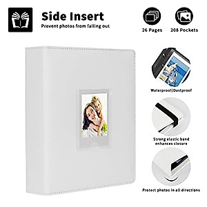 288 Vertical Photos for Instax Mini Photo Album, Front Window, Polaroid Book Album 2x3 for Fujifilm Instax Mini Film 11 9 8 40, Polaroid 300, HP Sprocket, K-pop Photocards (White)