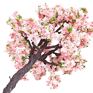 Yetaha 10PCS Pink Flower Model Tree Railway Train Diorama Garden Scenery Layout Architecture Trees for DIY Landscape, 11CM/4.33"