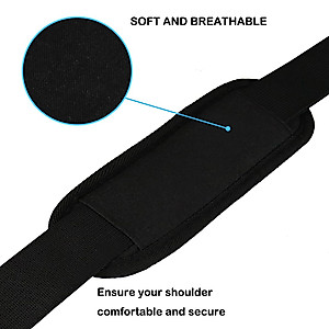 Shoulder Strap, Durable 55" Universal Replacement Laptop Shoulder Strap, Adjustable Comfortable Belt with Metal Hooks for Briefcase, Computer Messenger Bag, Laptop Case Luggage/Duffel/Camera, (Black)