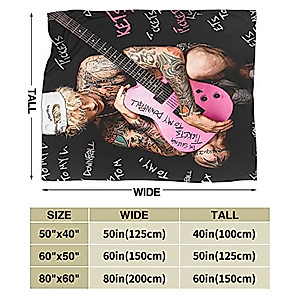 Pop Singer MGK Fuzzy Soft Blanket,Soft Throw Blankets, Breathable Lightweight Blanket Flannel Travel Personalized Blankets for Couch Bed Sofa