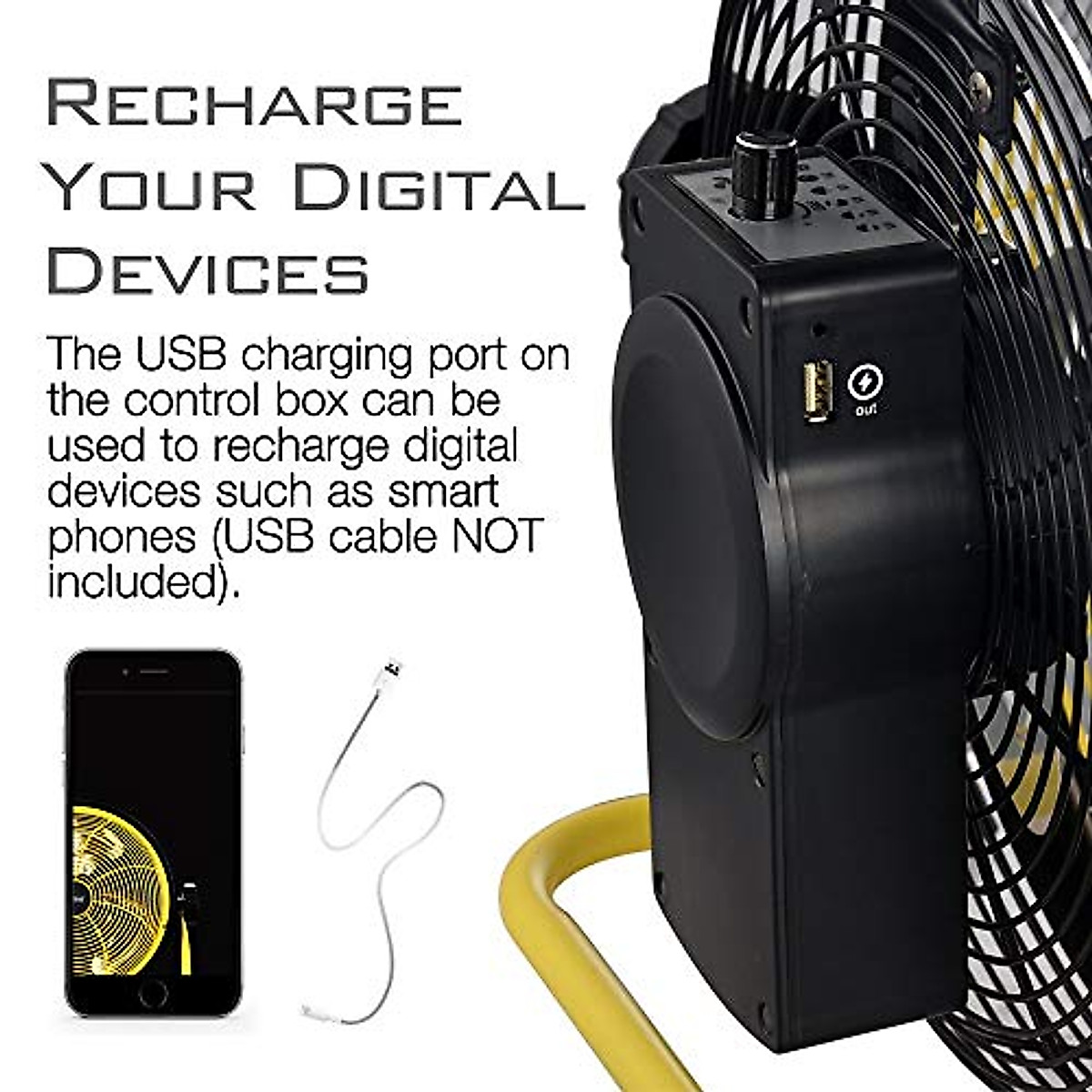 Geek Aire CF1 Outdoor Fan 12 Inch Cordless Variable Speed Rechargeable (2 Pack)