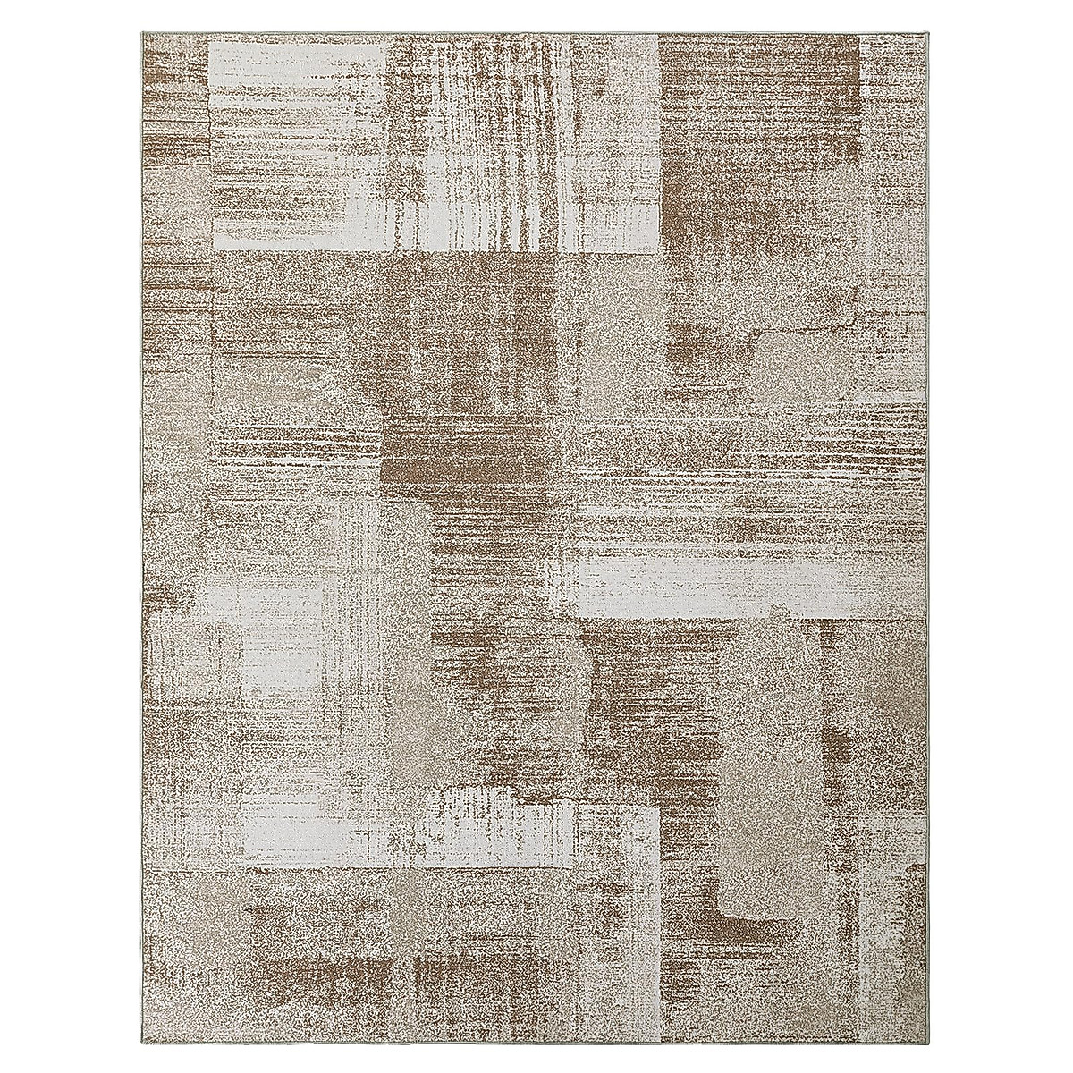 HOMBYS 10x14 ft Modern Patchwork Area Rug for Living Room Bedroom, Large Boho Floor Carpet with Non-Slip Backing for Indoor Office Dining Room, Abstract Home Deco, Machine Washable