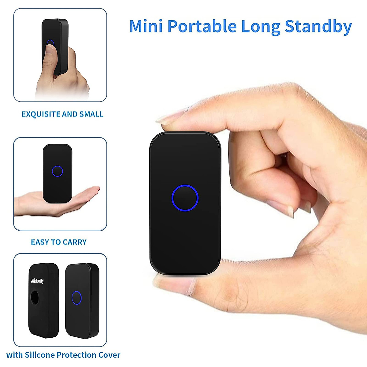 Alacrity Bluetooth Barcode Scanner Portable 1D USB Laser Mini Bar Code Reader 3-in-1 Bluetooth & USB Wired & 2.4G Wireless Bar Code Reader Scanner Compatible Windows, Mac,Android, iOS or Phones