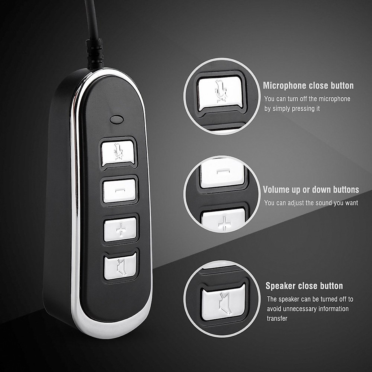 FOSA RJ9 to USB Headset Jack Cable Adapter Convertor for Audio Headphone Conversion Line Computer Headphones Line Using with Control Box