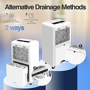 HUMSURE 4500 Sq. Ft Dehumidifier for Basements' 70 Pints Moisture Removal, Whole House Dehumidifier with Auto Shut-off, Portable Dehumidifier