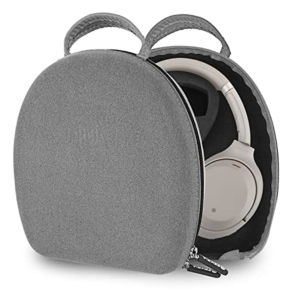 Geekria Shield Headphones Case Compatible with Sony WH-CH720n, WH-1000XM5, WH-1000XM4, WH-1000XM3 Headphones, Replacement Protective Hard Shell Carrying Bag with Cable Storage (Microfiber Grey)