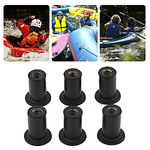 Dilwe Windshield Bolts, 6pc M5 Quality Rubber Well Nuts for Sealing Holes or Isolating Vibrations for Motorcycles Kayak Canoe Boats