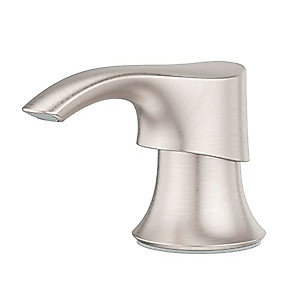 Pfister SoloTilt Soap Dispenser for Kitchen Sink, 16-Ounce Bottle Included, Spot Defense Stainless Steel Finish, KSDKEMGS