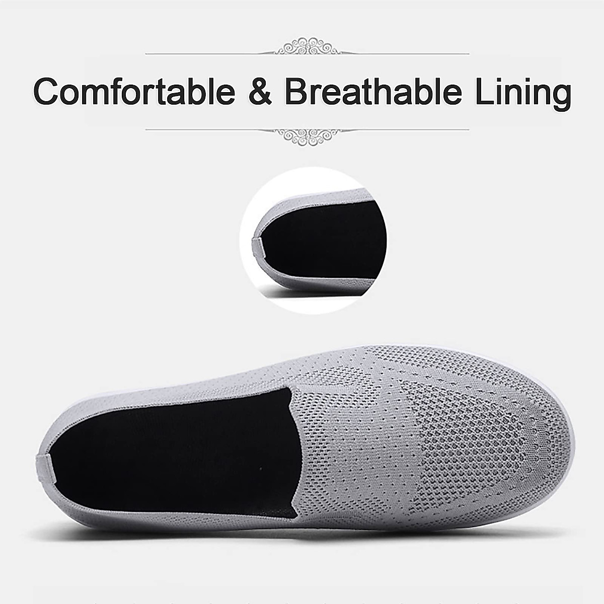 Bersauji Women's Orthopedic Sneakers, Mesh Up Stretch Platform Shoes for Walking, Black 8.5