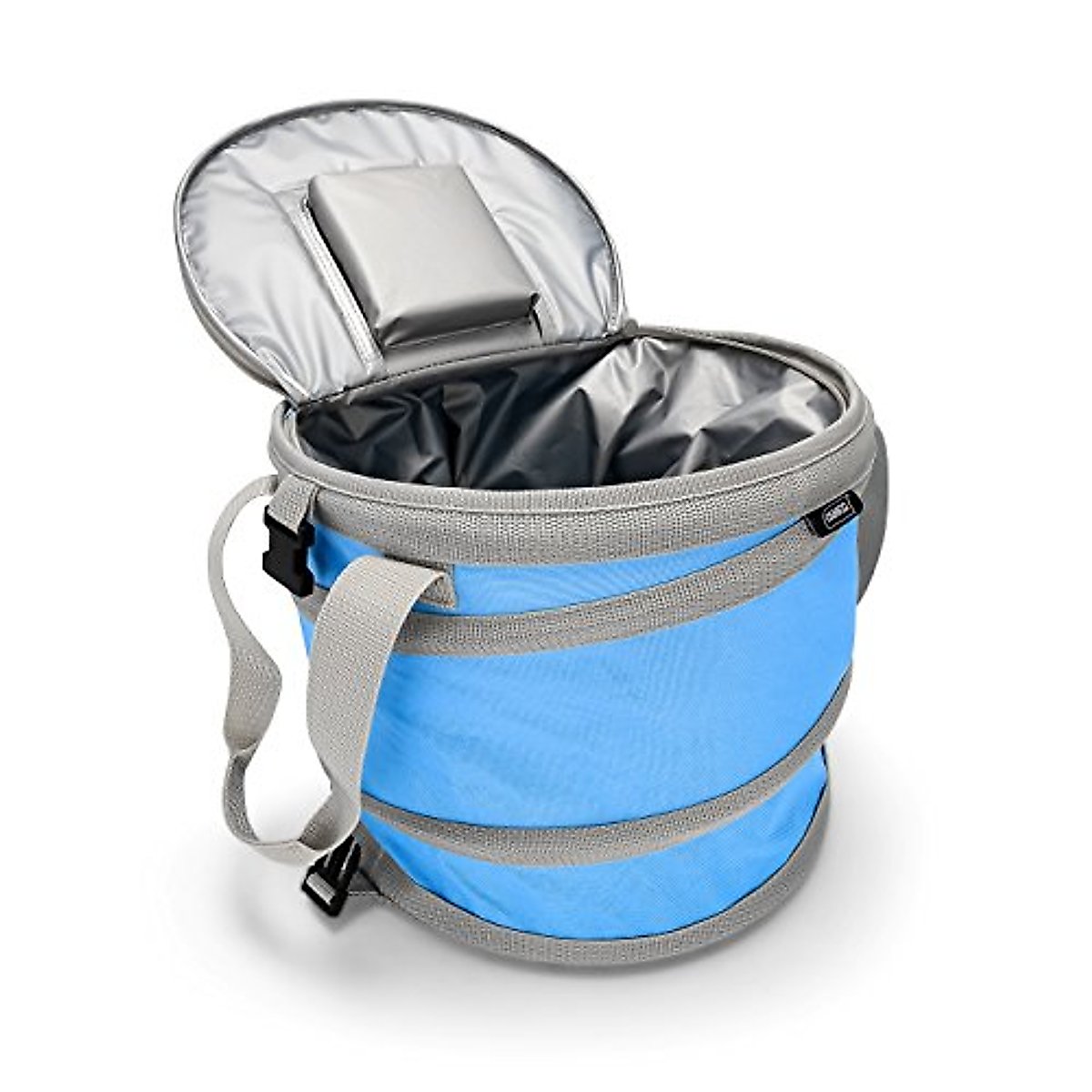 Camco Pop-Up Cooler | Lightweight, Waterproof and Insulated Pops Open for Use and Collapses Flat for Storage | Ideal for the Beach, Pool, Camping, Tailgating and Travel | Blue (51995)
