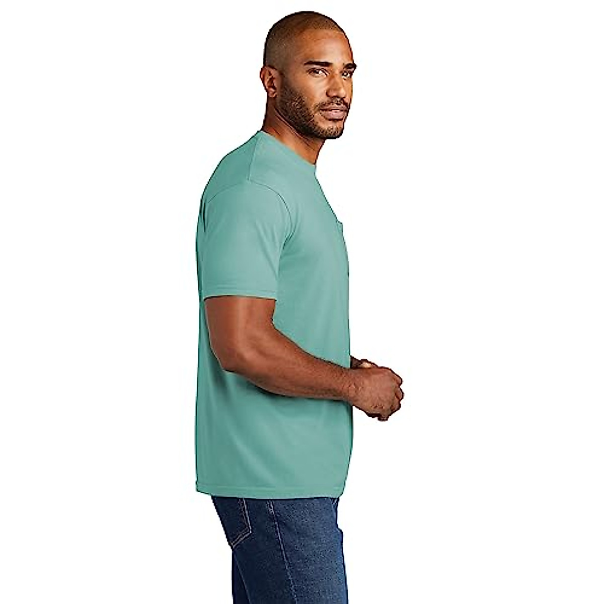 Comfort Colors mens Adult Short Sleeve Pocket Tee, Style 6030 T Shirt, Sea Foam, Large US