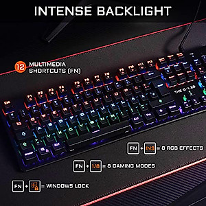 G-LAB Combo Carbon Pack Wired Keyboard and Mouse Gamer RGB Pack – Backlit Mechanical LED Gaming Keyboard, Blue Switches, QWERTY, Anti-Ghosting + Gaming Mouse with RGB - 6 Buttons 7200 DPI PC/PS5