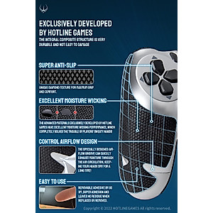 HOTLINEGAMES 2.0 Plus Controller Grip Compatible with PS4 DualShock 4 Controllers Grips Tape, Textured Soft Skin Kit, Pre-Cut, Easy to Apply, Sweat-Absorbent (for Handle Grips+Buttons+Triggers)