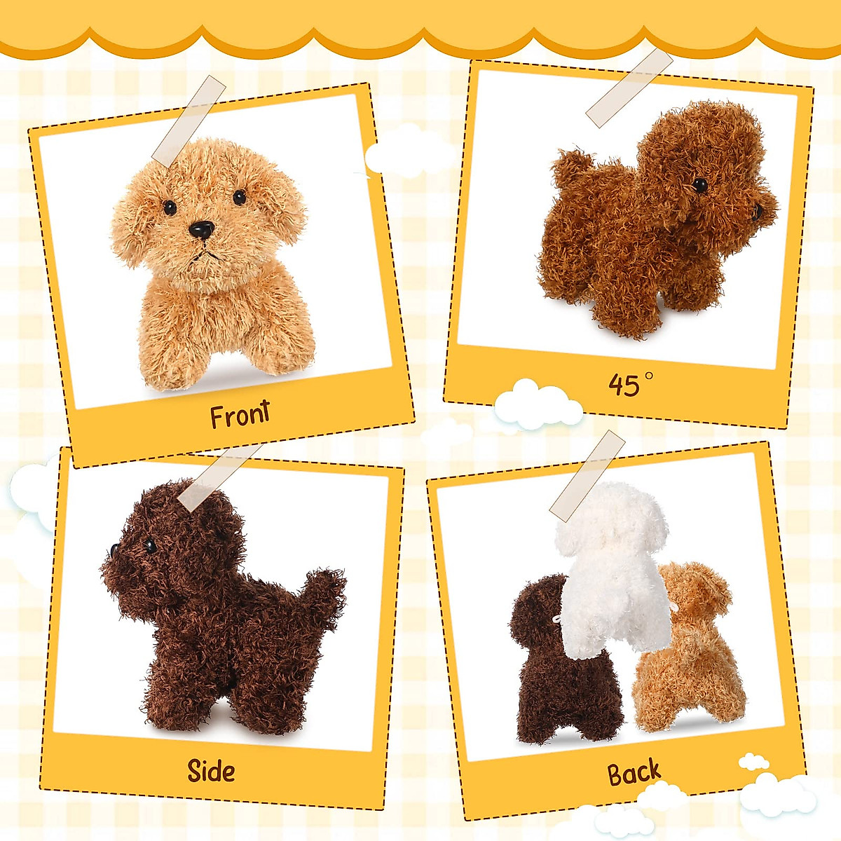 Sosation 20 Pcs Mini Plush Stuffed Puppy Bulk Valentines Day Party Favor Gift Dog Party Gift Toy Soft Plush Dog for Kids Easter Goodie Bag Fillers Baby Shower Birthday Carnival Prize(Multicolor)