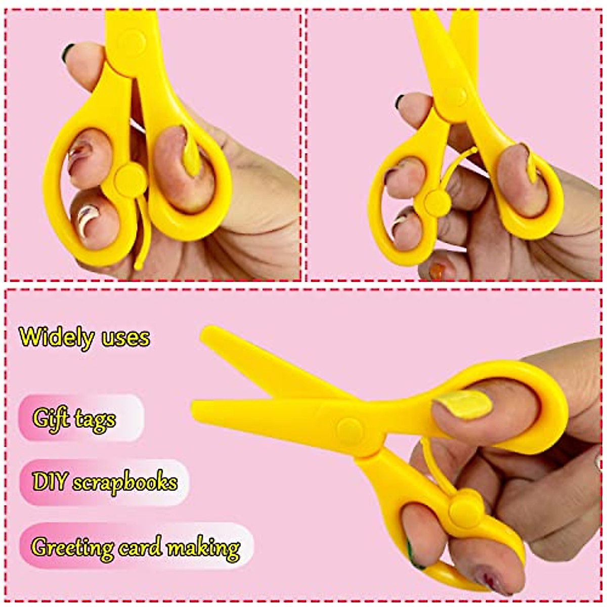 15 Pack Preschool Training Scissors,Children Plastic Safety Scissors,Toddler Learning Scissor for Cutting Paper Craft Supplies