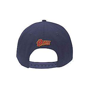 David Bowie Baseball Cap Flash Logo Official Navy Blue Frayed Strapback Size One Size